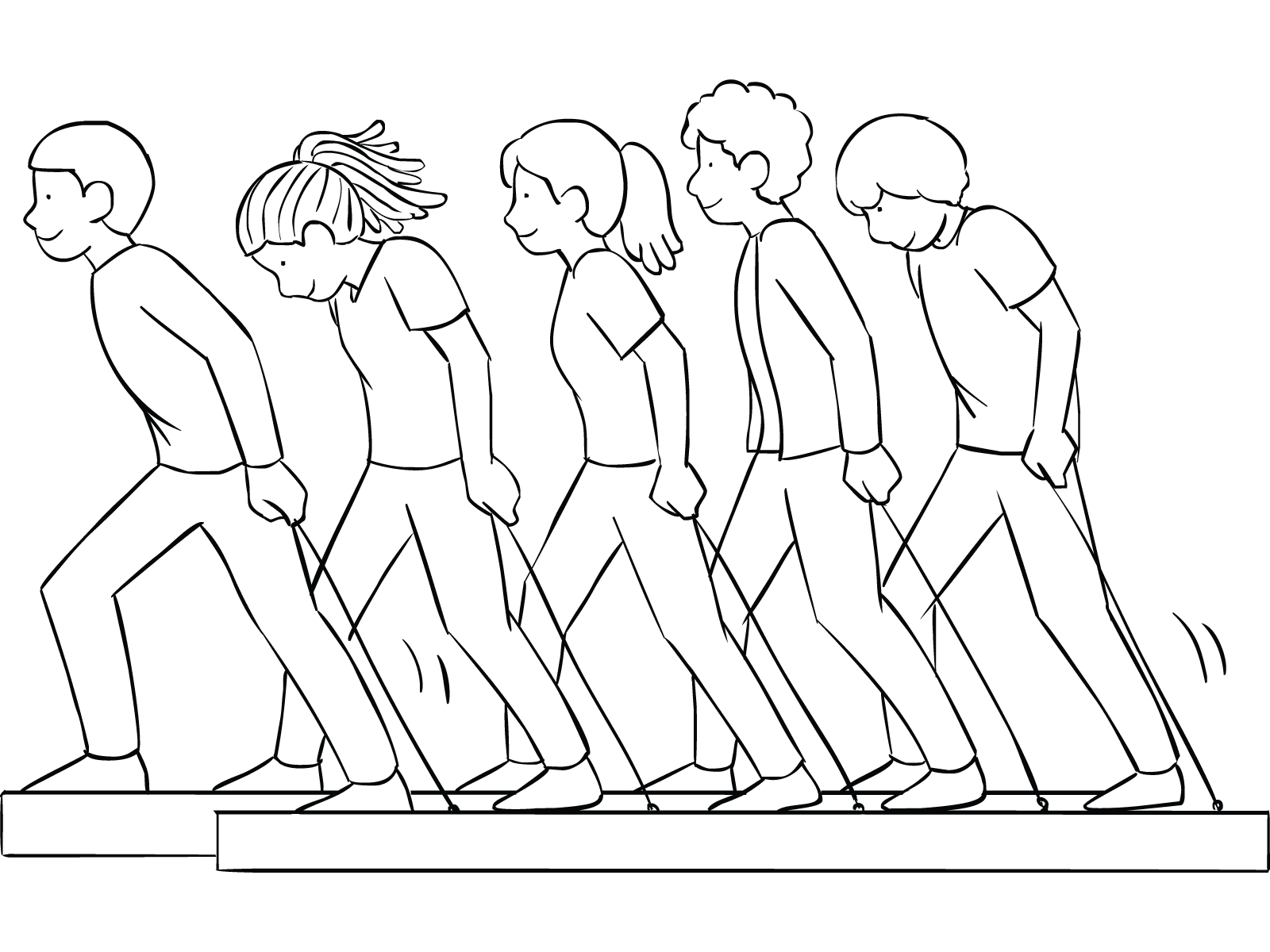 Coordinated Team Challenge For Balance And Trust - Trolleys